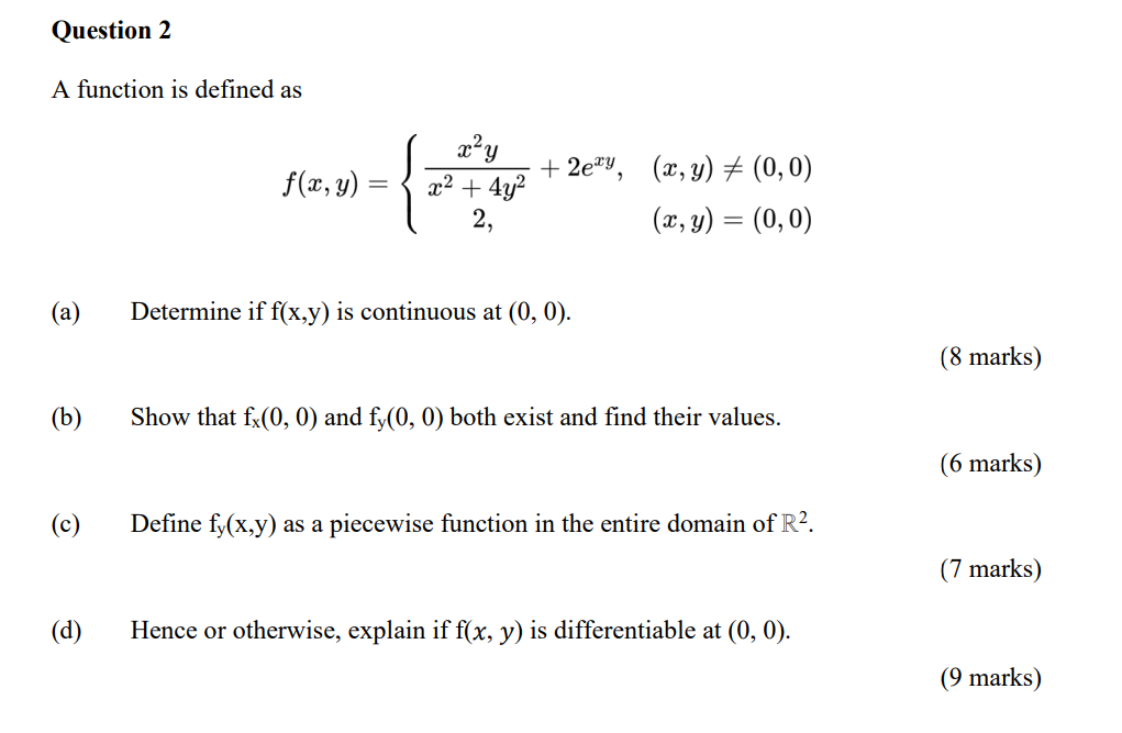 Solved Question 2A function is defined | Chegg.com