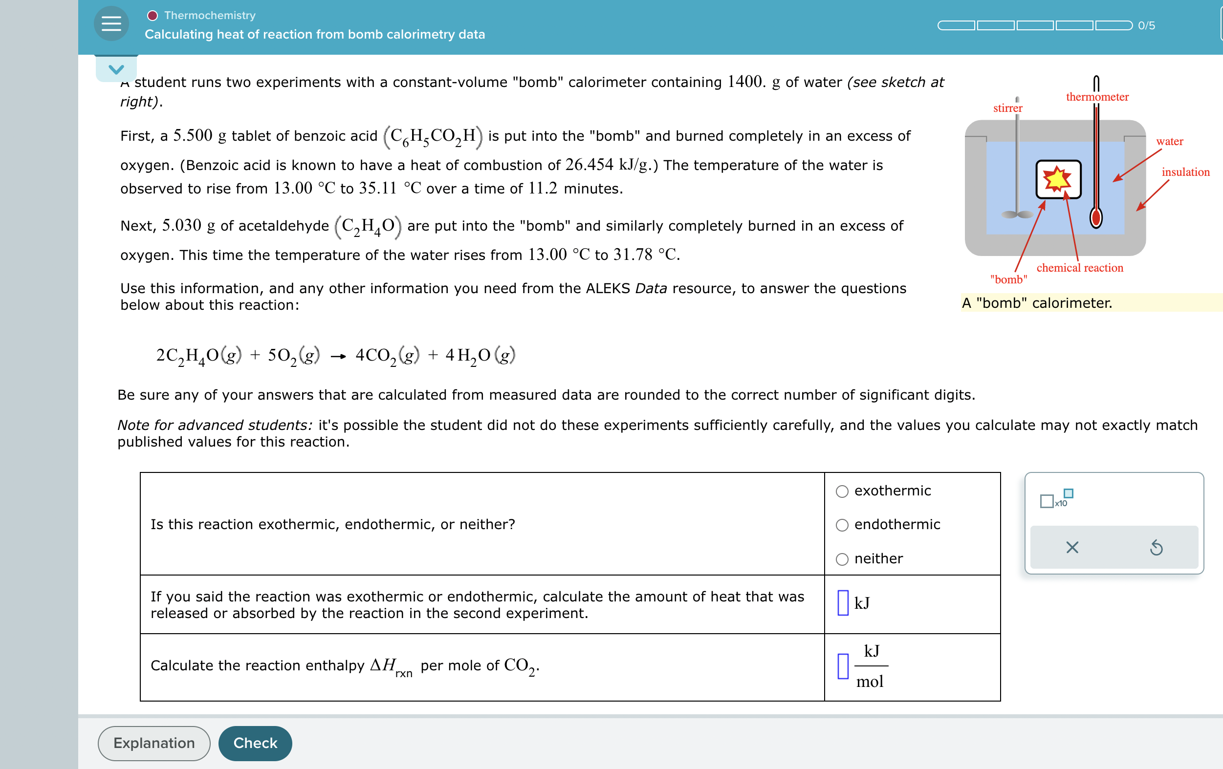 Solved M student runs two experiments with a constant-volume | Chegg.com