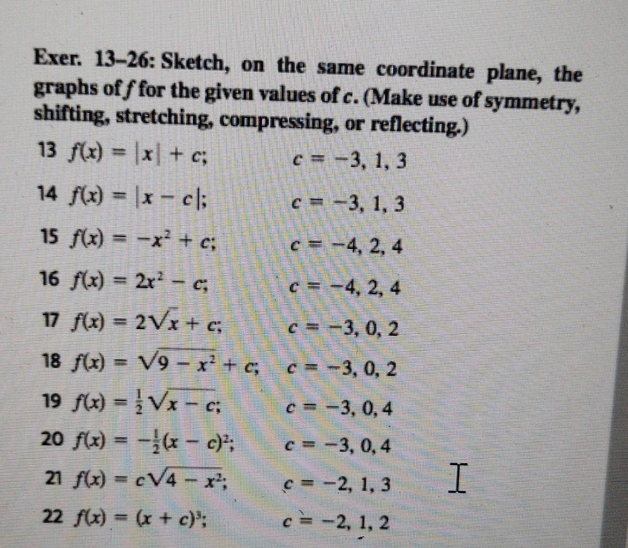 Solved Exer. 13-26: Sketch, on the same coordinate plane, | Chegg.com
