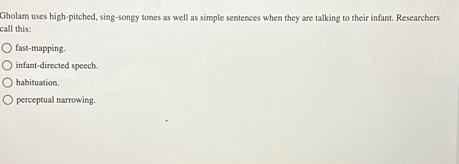 Solved Gholam uses high-pitched, sing-songy tones as well as | Chegg.com