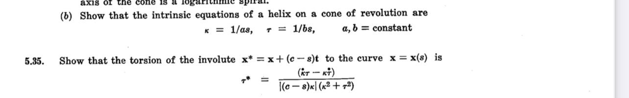 (b) ﻿Show that the intrinsic equations of a helix on | Chegg.com
