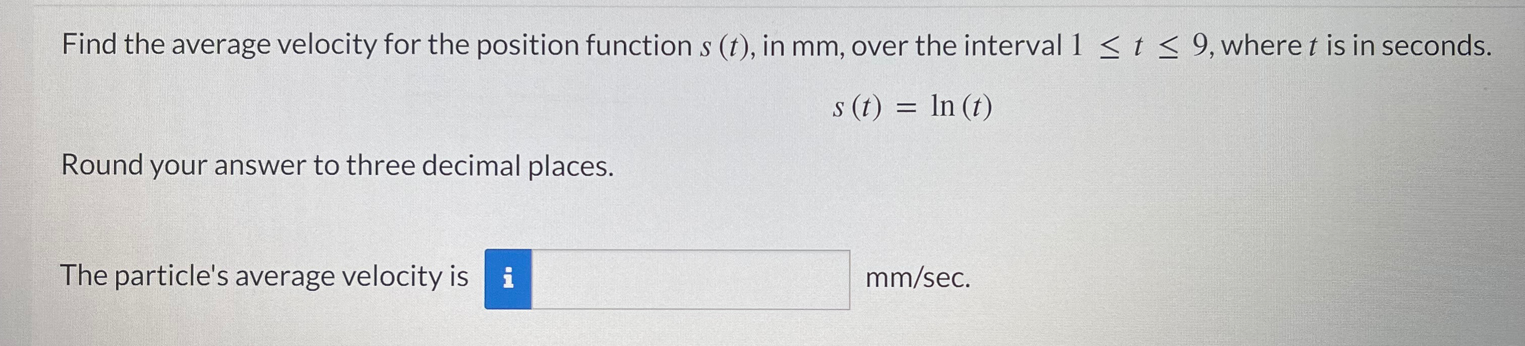 Solved Find the average velocity for the position function | Chegg.com