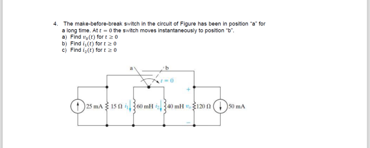 Solved The make-before-break switch in the circuit of Figure | Chegg.com