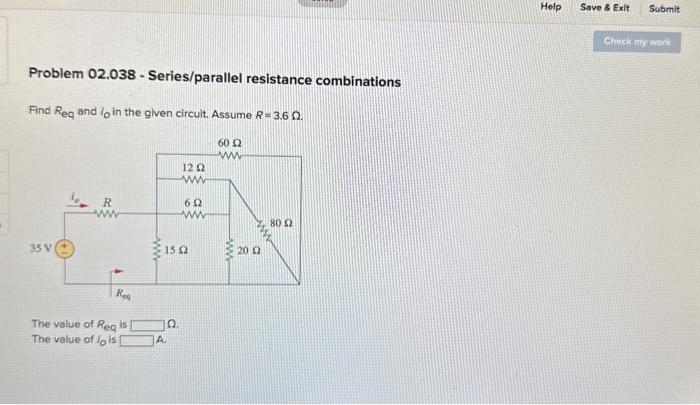 Solved Problem 02.038 - Series/parallel resistance | Chegg.com