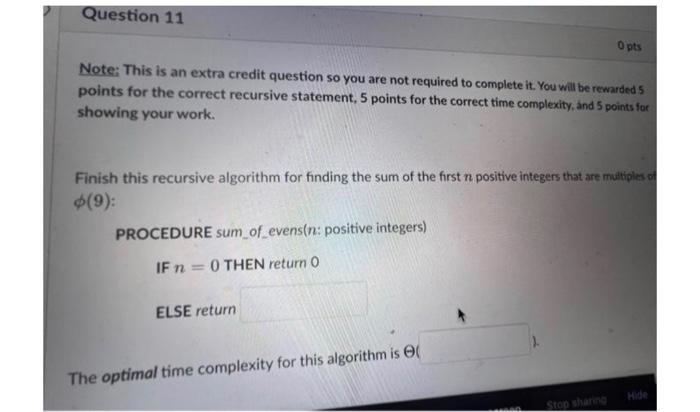 Solved Note; This is an extra credit question so you are not | Chegg.com