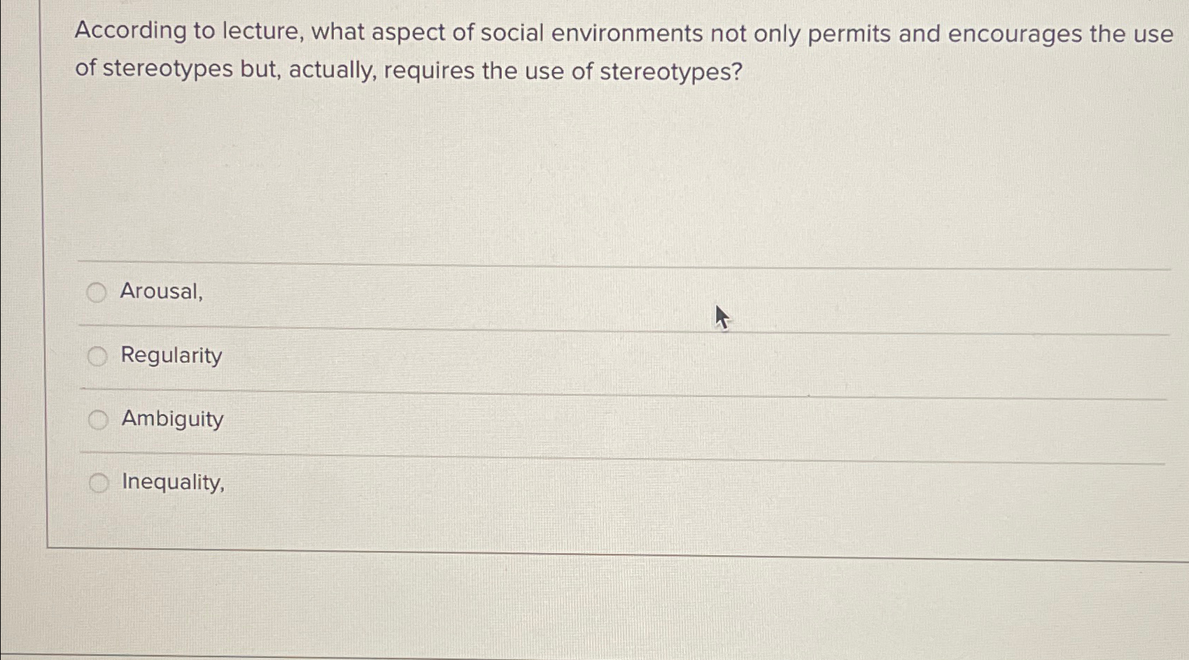 Solved According to lecture, what aspect of social | Chegg.com