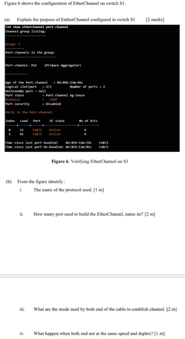 Solved Figure 6 shows the configuration of EtherChannel on | Chegg.com
