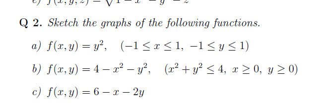 Solved Q 2. ﻿Sketch the graphs of the following | Chegg.com