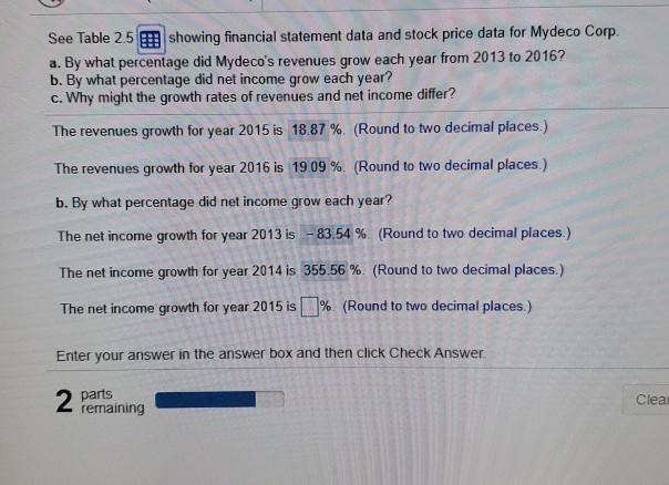 Solved What is the net income growth for year 2015 and 2016 | Chegg.com