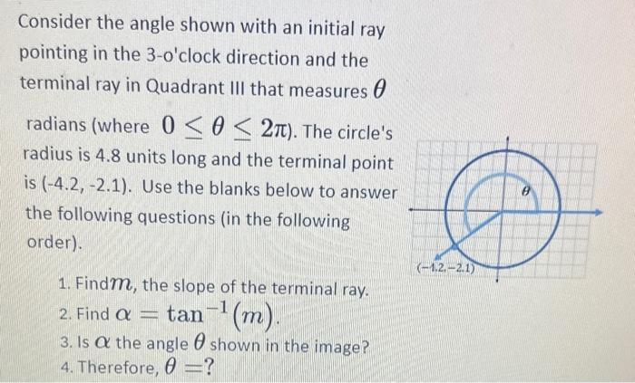 Solved Consider the angle shown with an initial ray pointing | Chegg.com