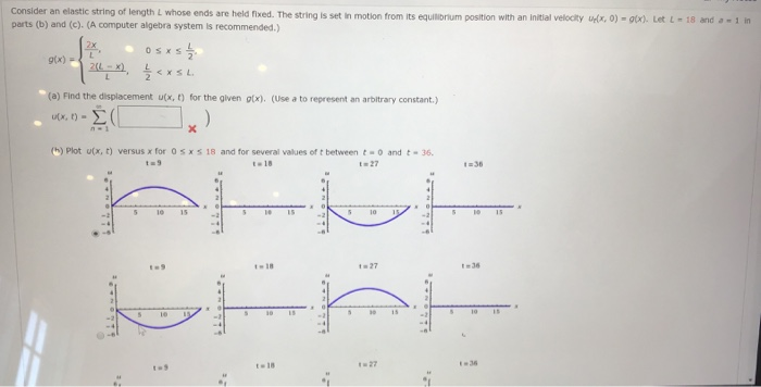 Solved Consider an elastic string of length L whose ends are | Chegg.com