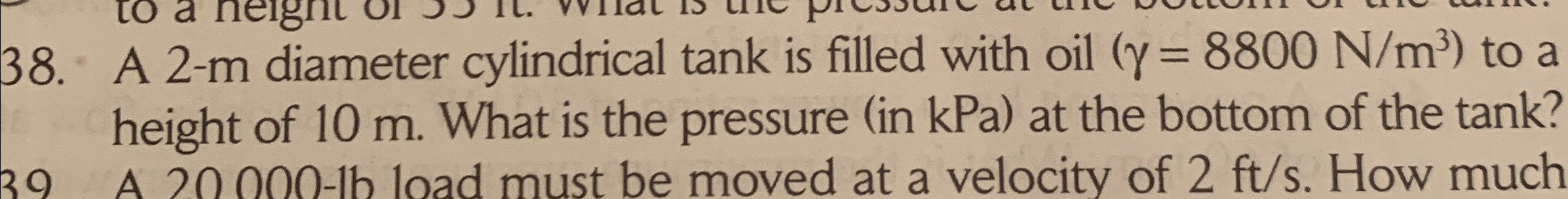 Solved A 2-m diameter cylindrical tank is filled with oil | Chegg.com
