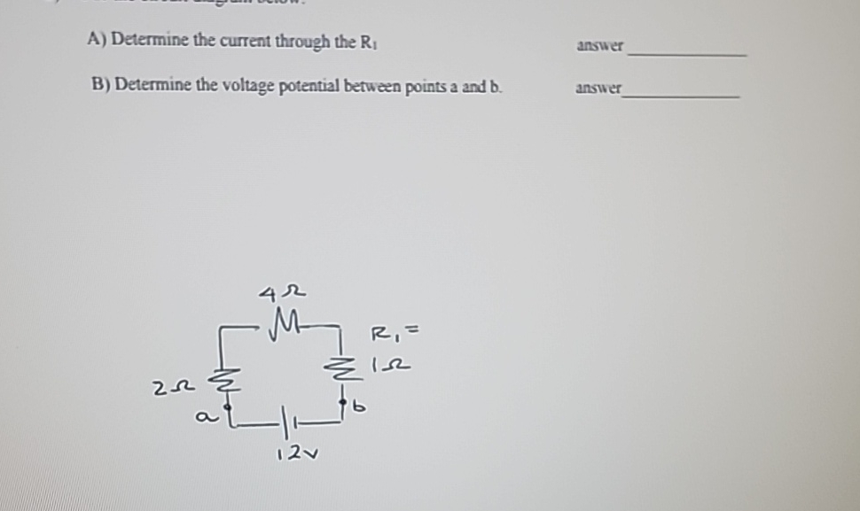 Solved A) ﻿Determine the current through the RIanswerB) | Chegg.com