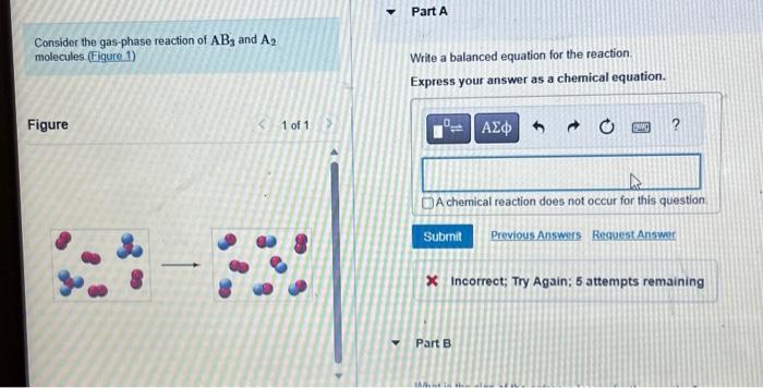 Solved Consider the gas-phase reaction of AB3 and A2 | Chegg.com