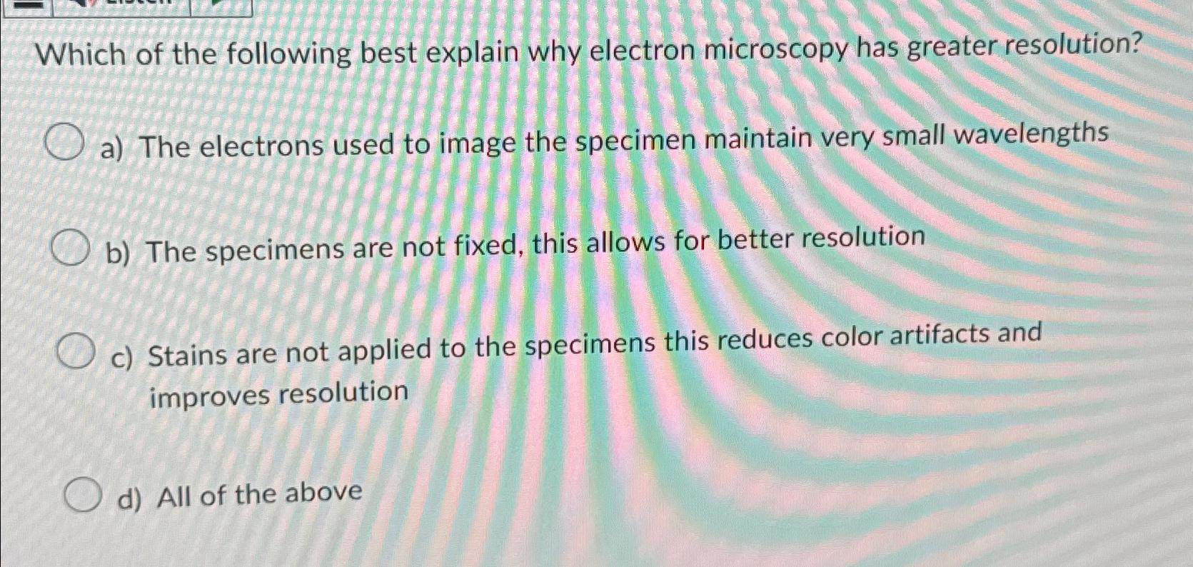 Solved Which of the following best explain why electron | Chegg.com