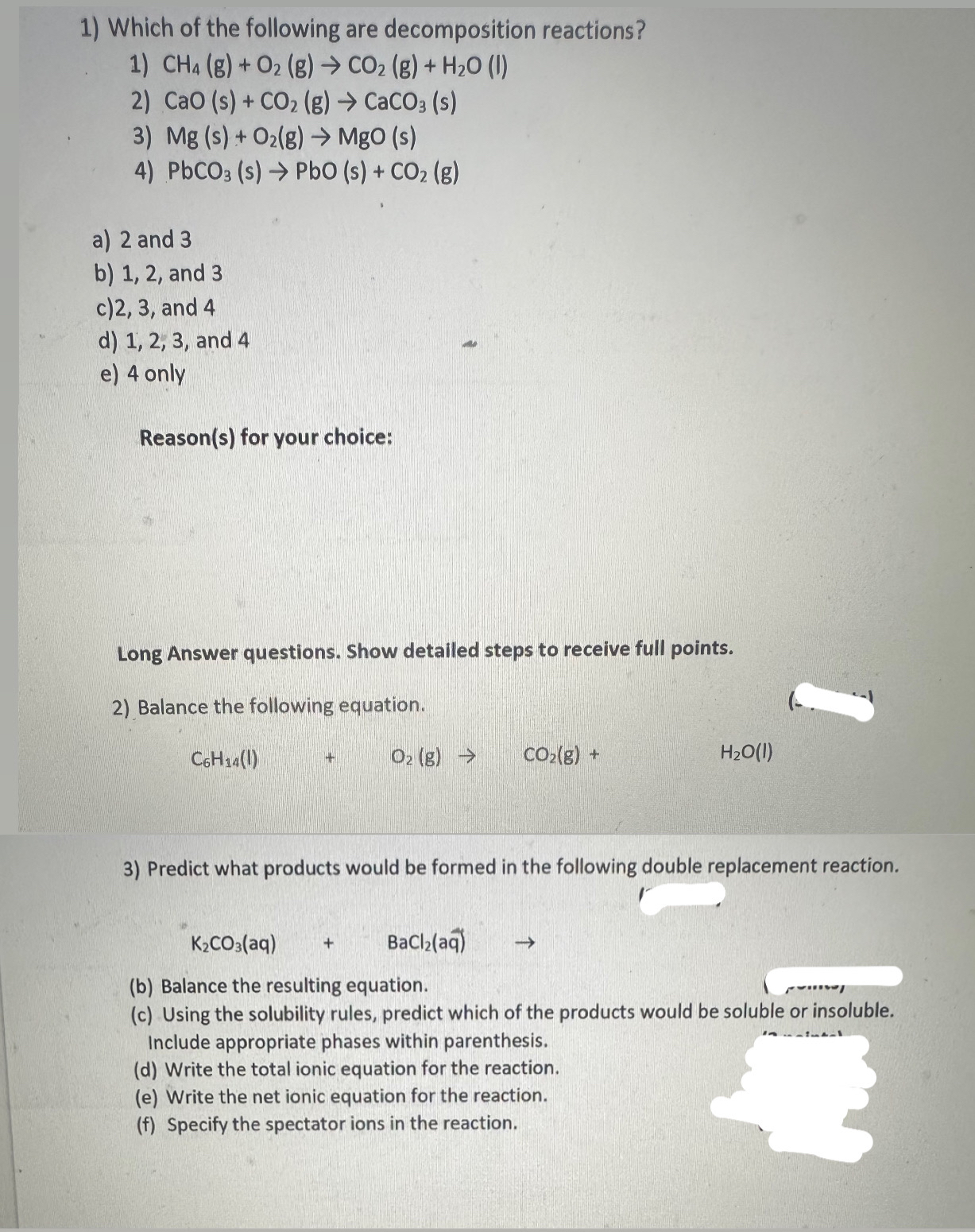 Solved Can you help me solve these practice questions, and | Chegg.com