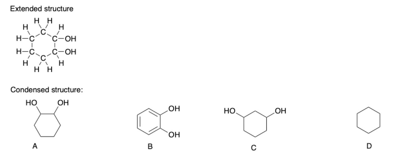 Solved Which is the correct condensed drawing for the | Chegg.com