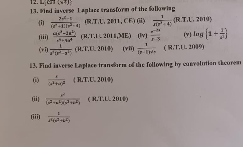 Solved 13. Find inverse Laplace transform of the following | Chegg.com