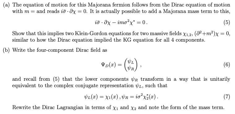 Majorana fermions a mass term m couples the two upper | Chegg.com