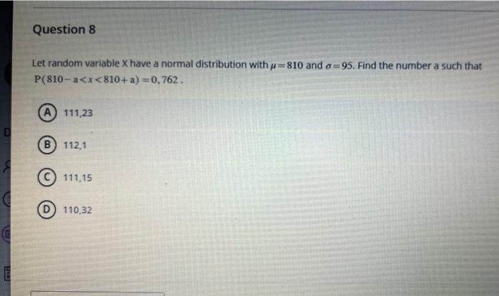 Solved Let Random Variable X Have A Normal Distribution With 5562