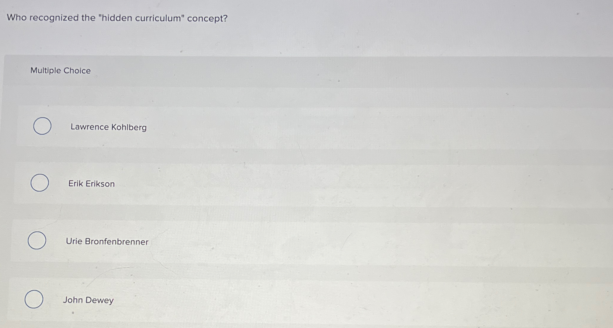 Solved Who recognized the "hidden curriculum" | Chegg.com