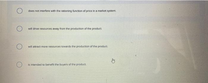Solved does not interfere with the rationing function of | Chegg.com