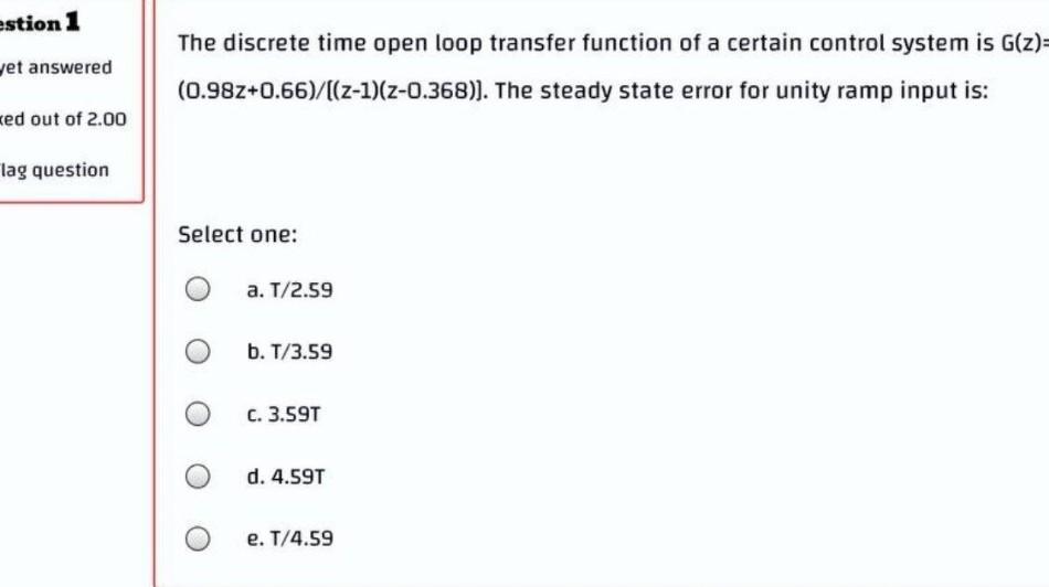 Solved estion 1 et answered ked out of 2.00 lag question The | Chegg.com