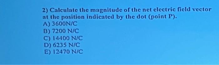 Solved 2) Calculate the magnitude of the net electric field | Chegg.com