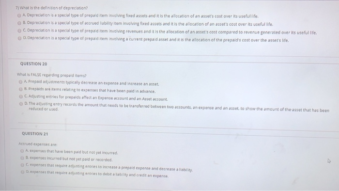 Solved 7) What is the definition of depreciation? A | Chegg.com