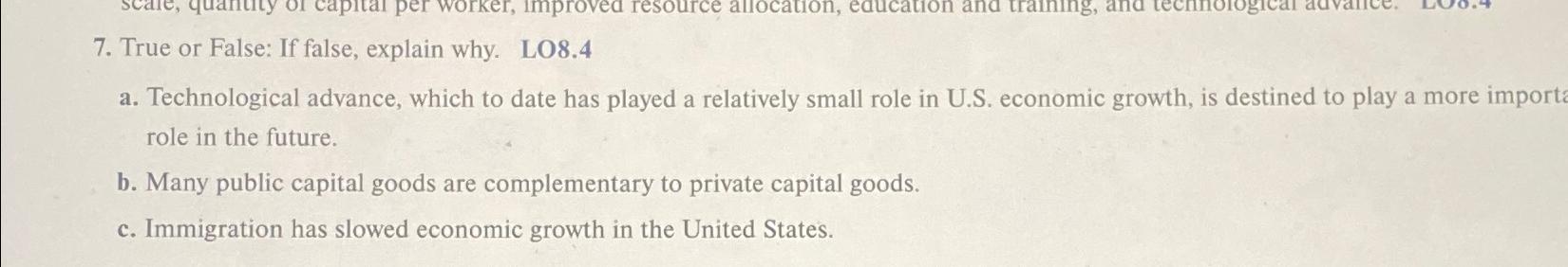 Solved True or False: If false, explain why. L08.4a. | Chegg.com