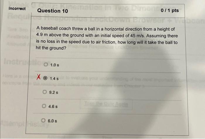 Solved i got this one wrong, i used H= Vot + 1/2at^2. im | Chegg.com