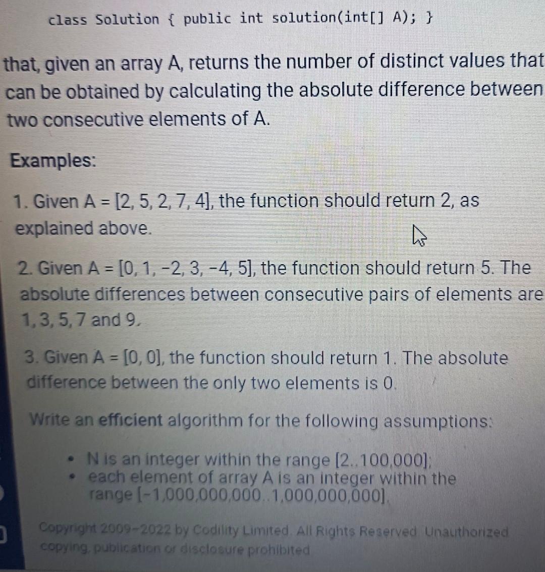 Solved There is an array A consisting of N integers. How | Chegg.com