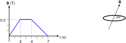 Solved The magnetic field through a 5 turn, 0.15 m radius | Chegg.com