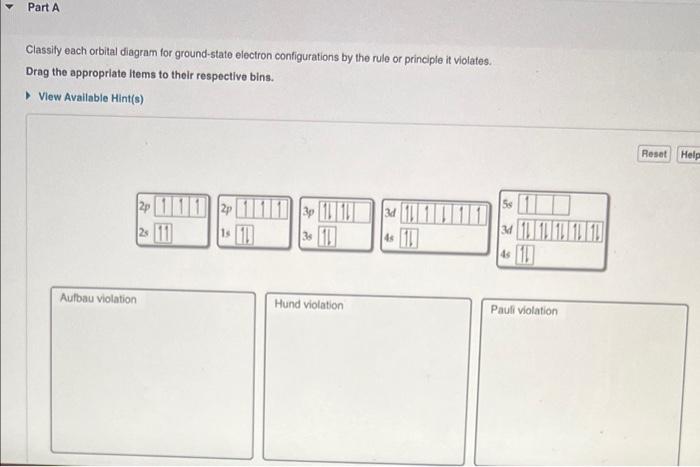 Solved Part A Classily each orbital diagram for ground-state | Chegg.com Solved Part A Classily each orbital diagram for ground-state | Chegg.com