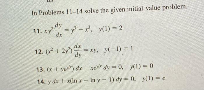 Solved In Problems 11-14 solve the given initial-value | Chegg.com