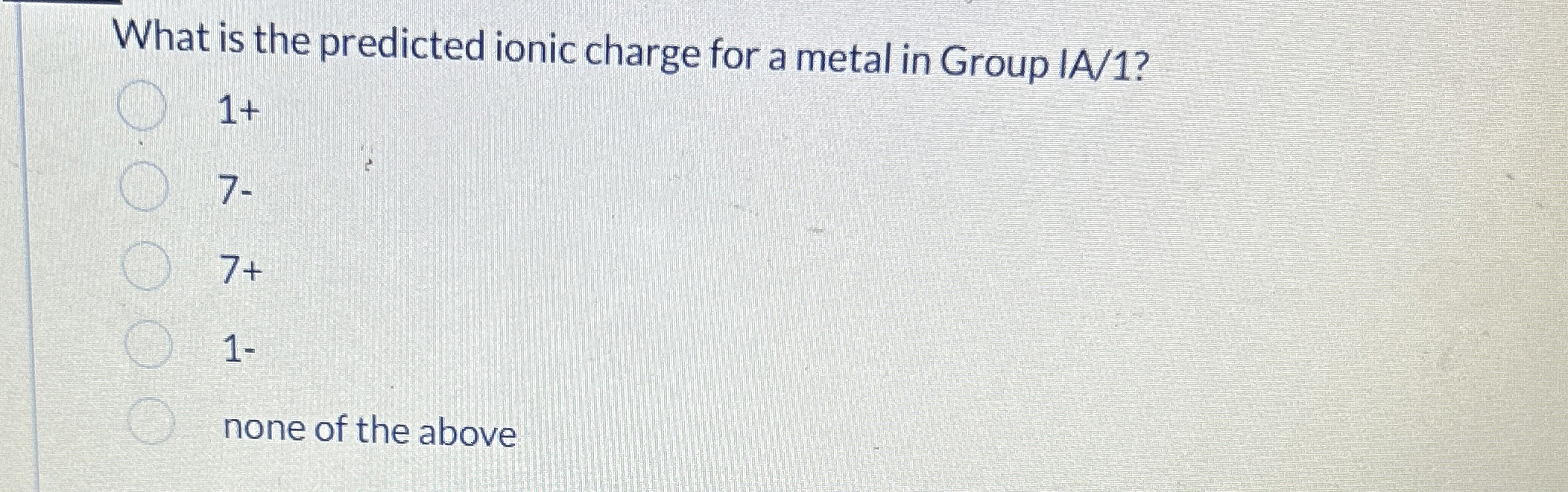 Solved What is the predicted ionic charge for a metal in | Chegg.com