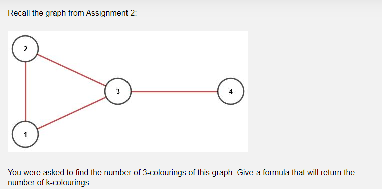 Solved Recall the graph from Assignment 2:You were asked to | Chegg.com