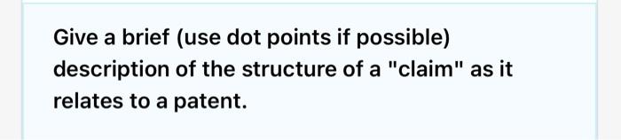 Solved Give a brief (use dot points if possible) description | Chegg.com