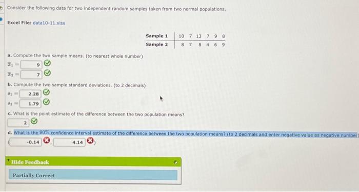 Solved Consider the following data for two independent | Chegg.com