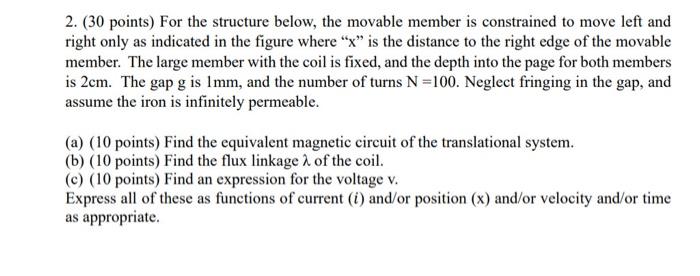 Solved 2. ( 30 points) For the structure below, the movable | Chegg.com