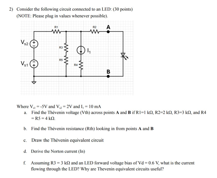 Solved Consider the following circuit connected to an LED: | Chegg.com