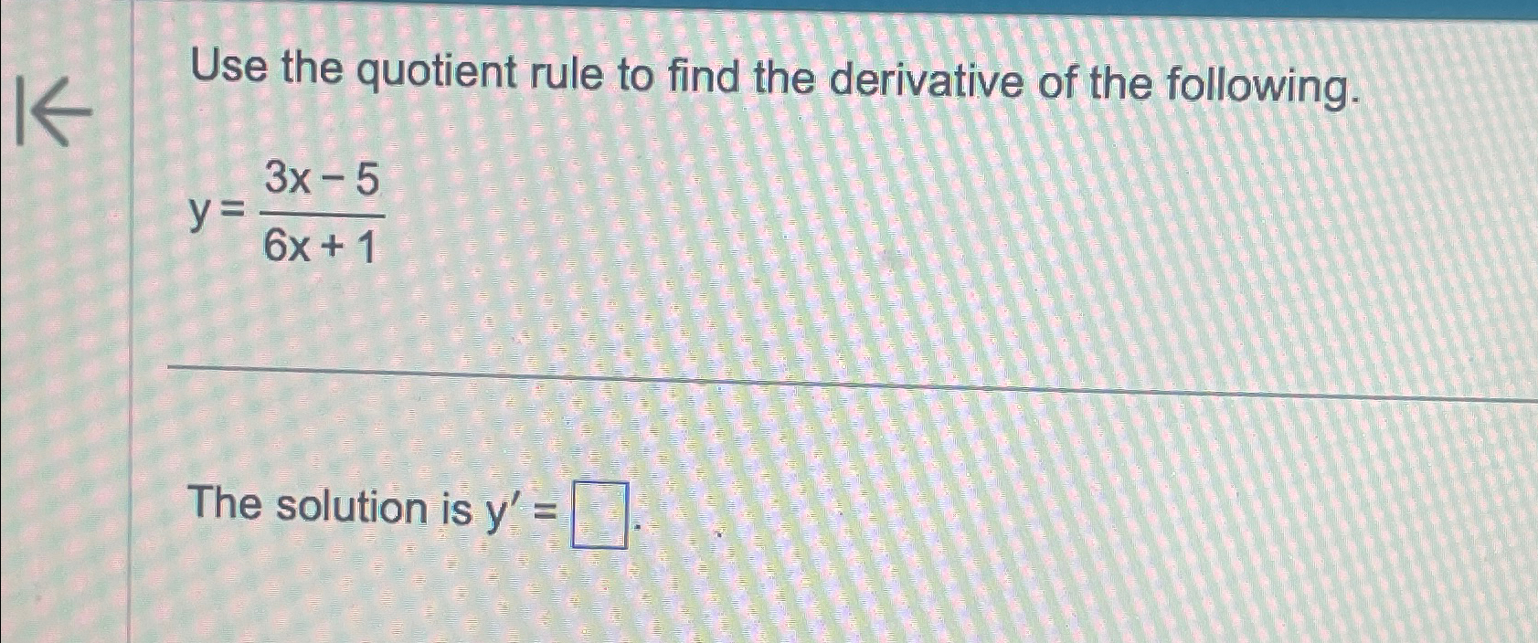 Solved Use the quotient rule to find the derivative of the | Chegg.com