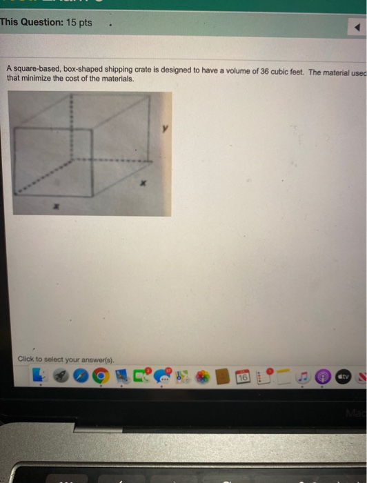 Solved This Question: 15 pts A square-based, box-shaped | Chegg.com Solved This Question: 15 pts A square-based, box-shaped | Chegg.com