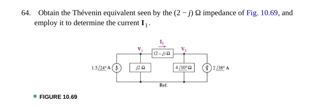 Solved Obtain the Thévenin equivalent seen by the (2-j)Ω | Chegg.com