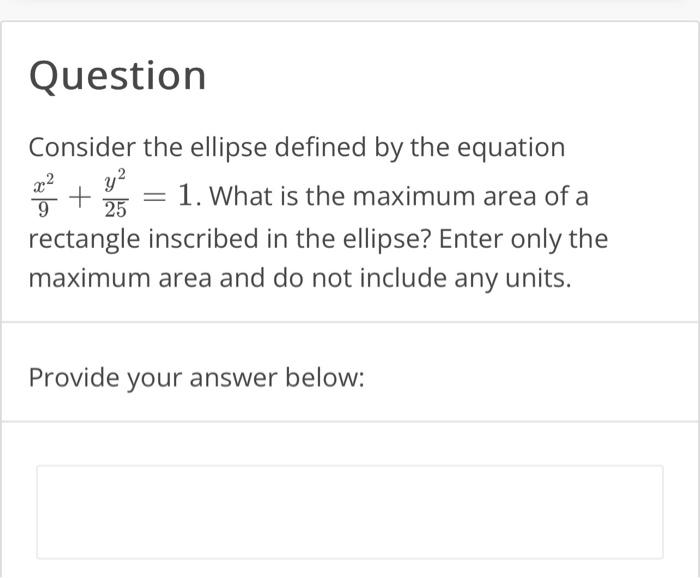 Solved Optimization ApplicationsConsider the ellipse defined | Chegg.com