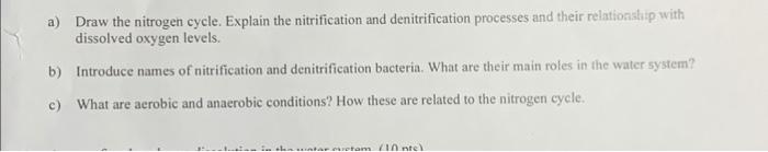 [Solved]: plz sketch nitrogen cycle a) Draw the nitrogen cyc