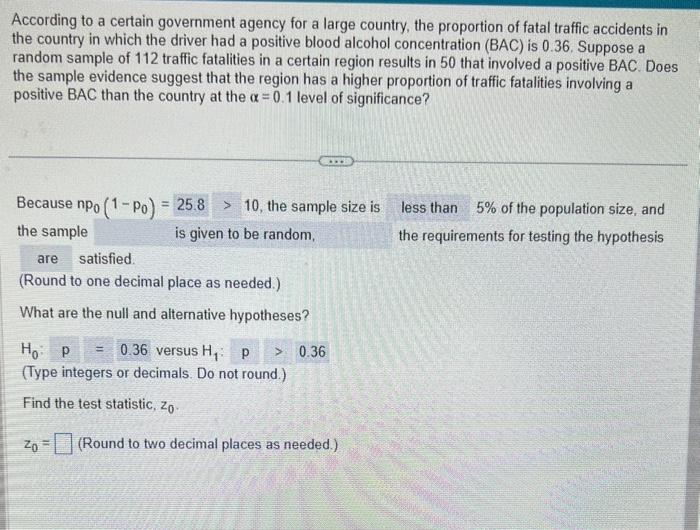 Solved According to a certain government agency for a large | Chegg.com