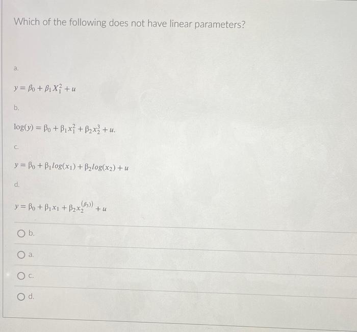 Solved Which of the following does not have linear | Chegg.com