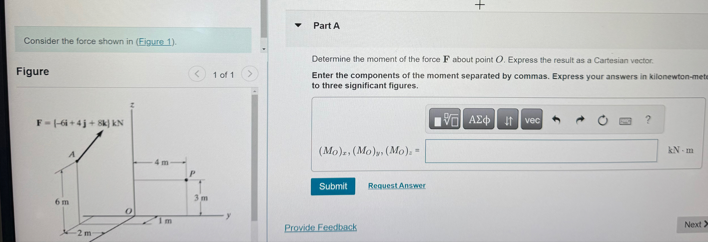 Solved Consider the force shown in (Figure 1).Figure1 ﻿of | Chegg.com