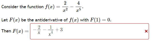 Solved Consider the function f(x)=2x2-4x5.Let F(x) ﻿be the | Chegg.com